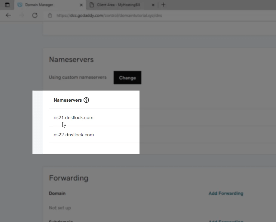 How to change name server in GoDaddy - HostatHash