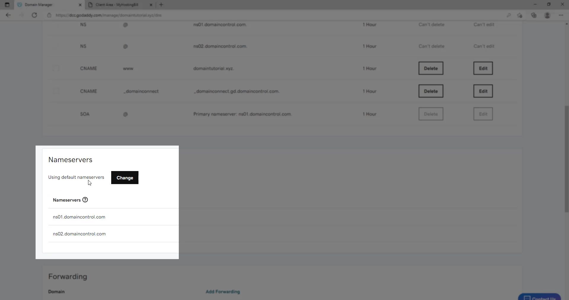 How to change name server in GoDaddy - HostatHash